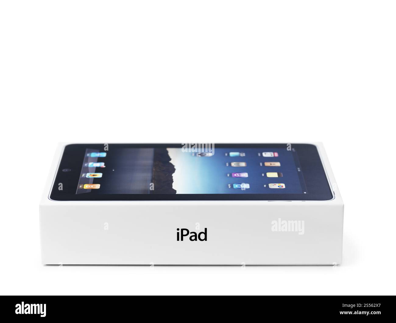 Apple iPad product in packaging. Isolated on white background Stock ...