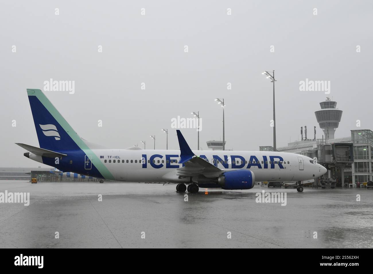 Iceland Air, Boeing, B737-800, B737 Max8 at check-in position during ...