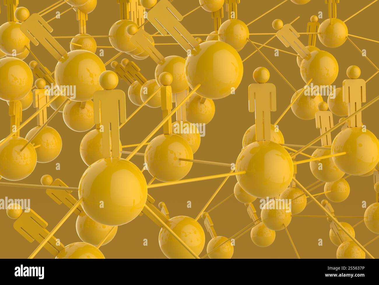 3d yellow human social network as concept Stock Photo - Alamy