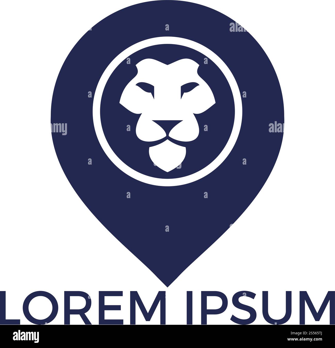 Lion and map pointer logo design. Lion locator logo design. Animal ...