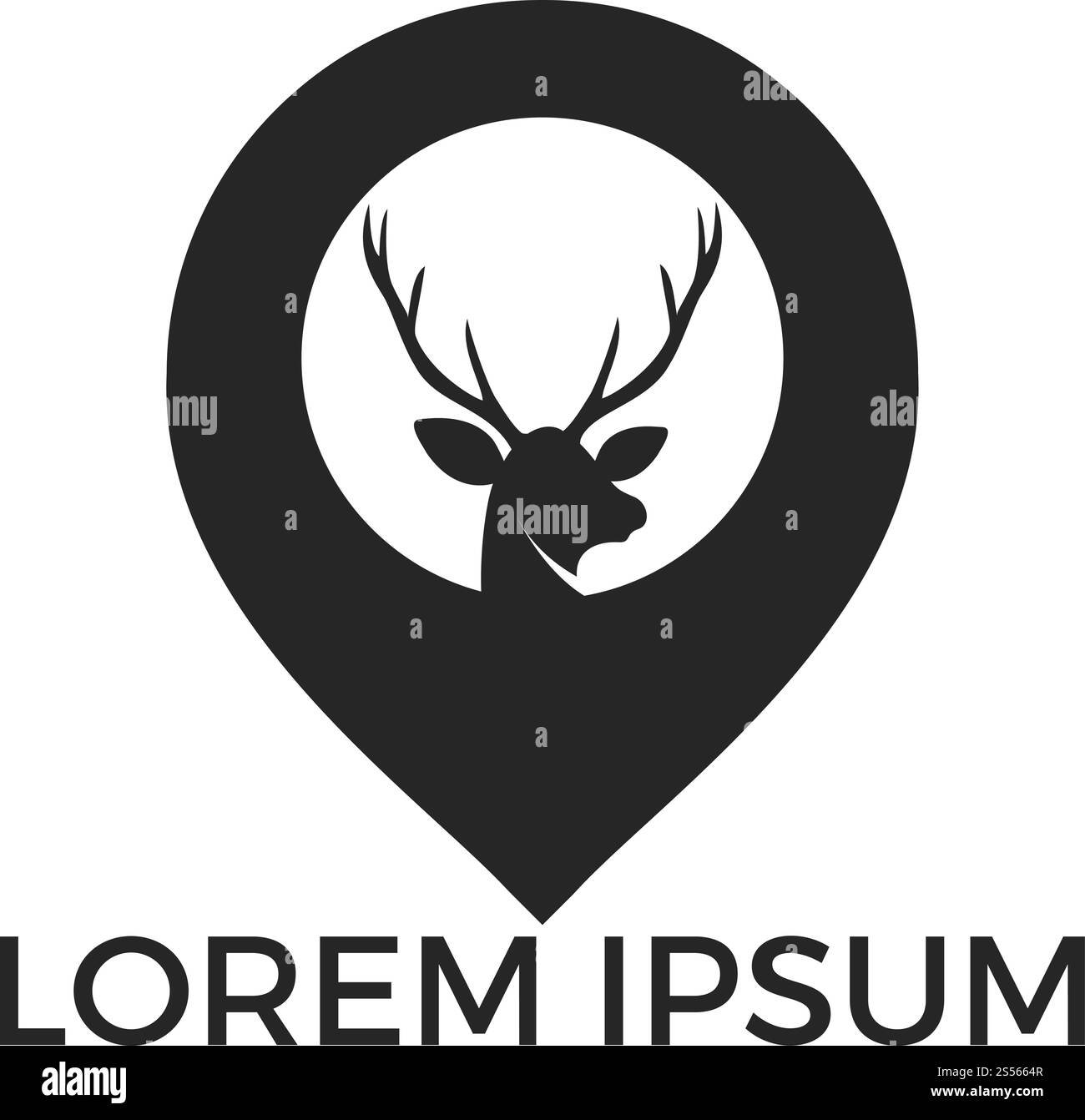 Deer and map pointer logo design. Deer locator logo design. Animal ...