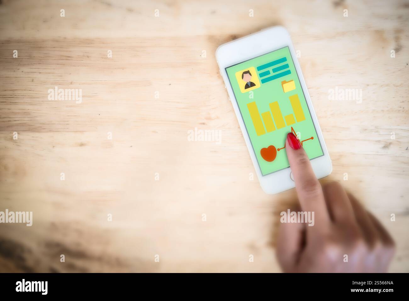 Hands of a woman checking on medical history with smartphone has a ...