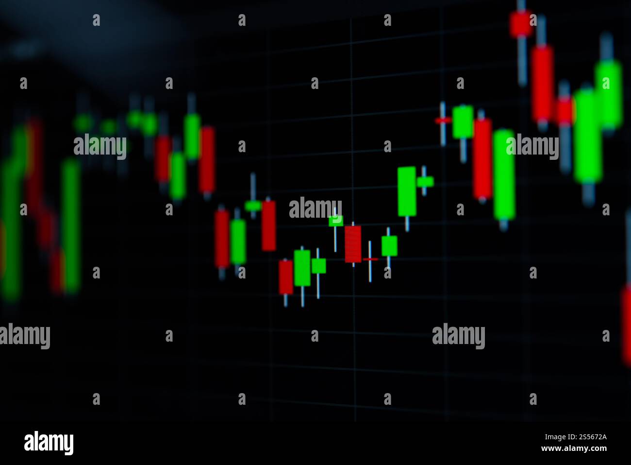 Close-up LED charts and summary info for making stock trading graph ...