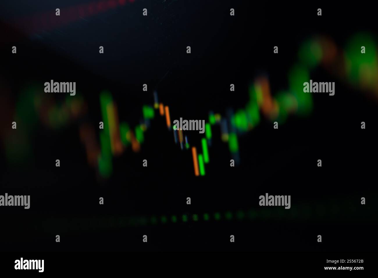 Close-up LED charts and summary info for making stock trading graph ...