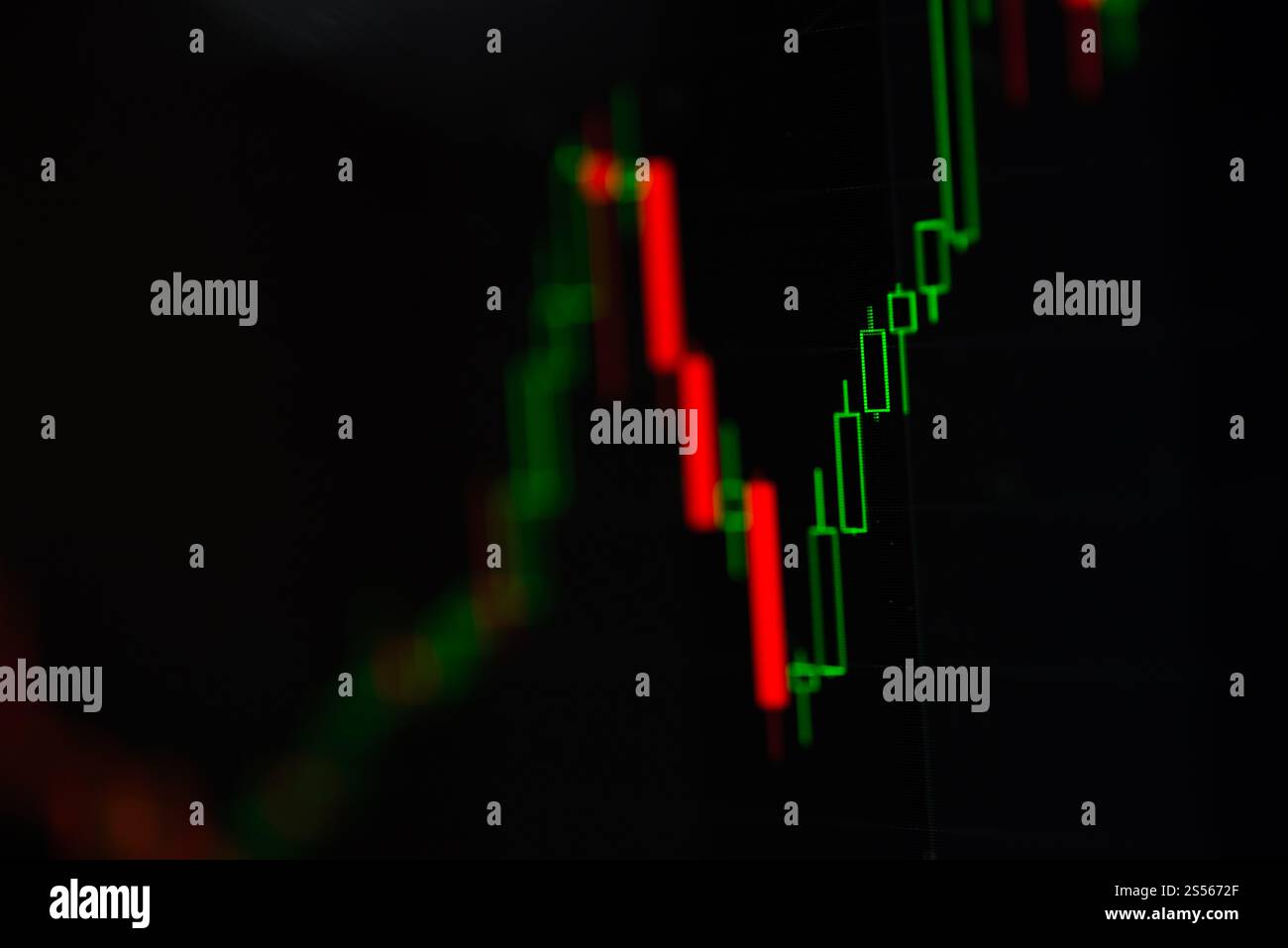 Close-up LED charts and summary info for making stock trading graph ...