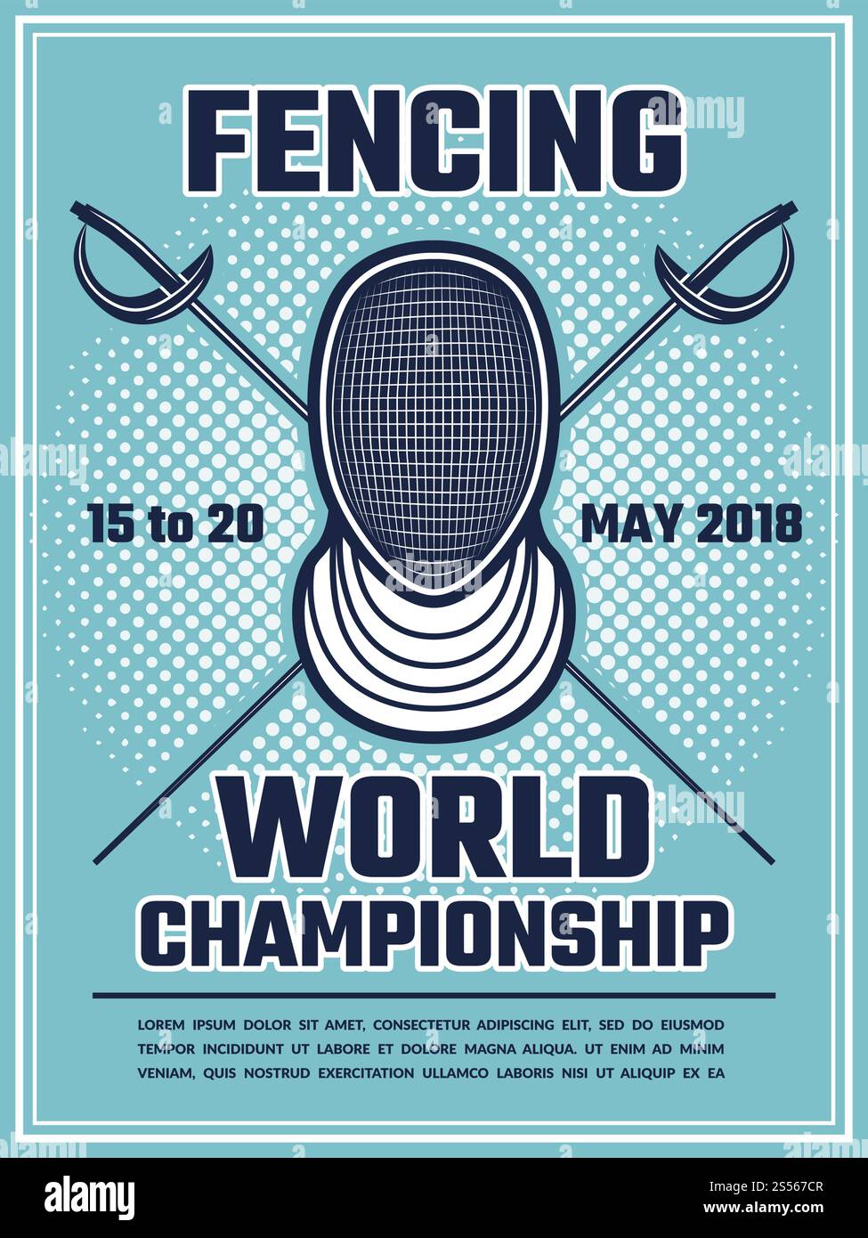 Retro poster for fencing sport. Design template with place for your ...