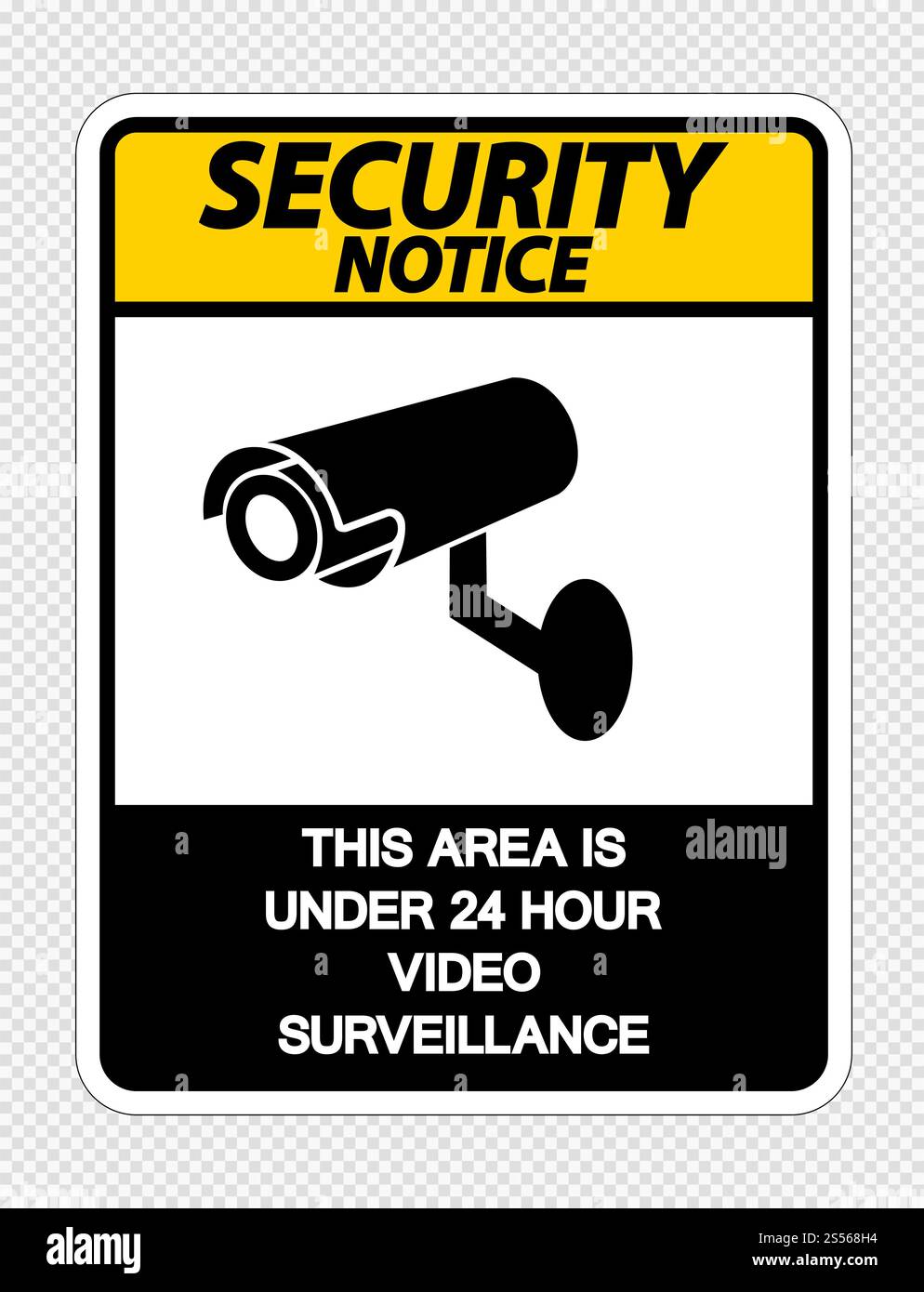 Security notice This Area is Under 24 Hour Video Surveillance Sign on ...