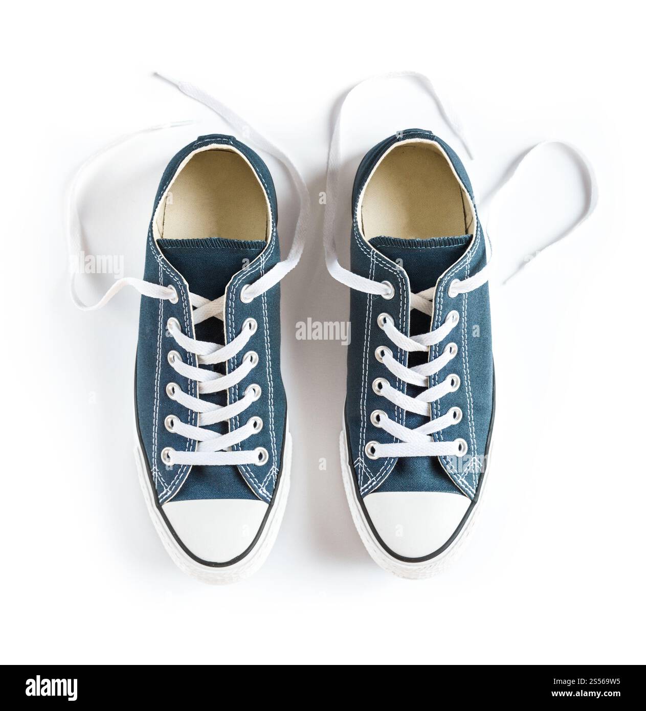 Blue generic sneakers isolated on white background. Blue sneakers ...