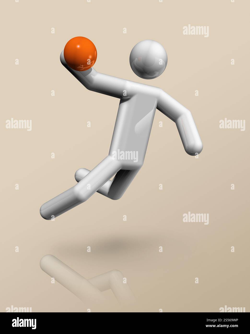 three dimensional handball symbol, olympic sports. Illustration ...