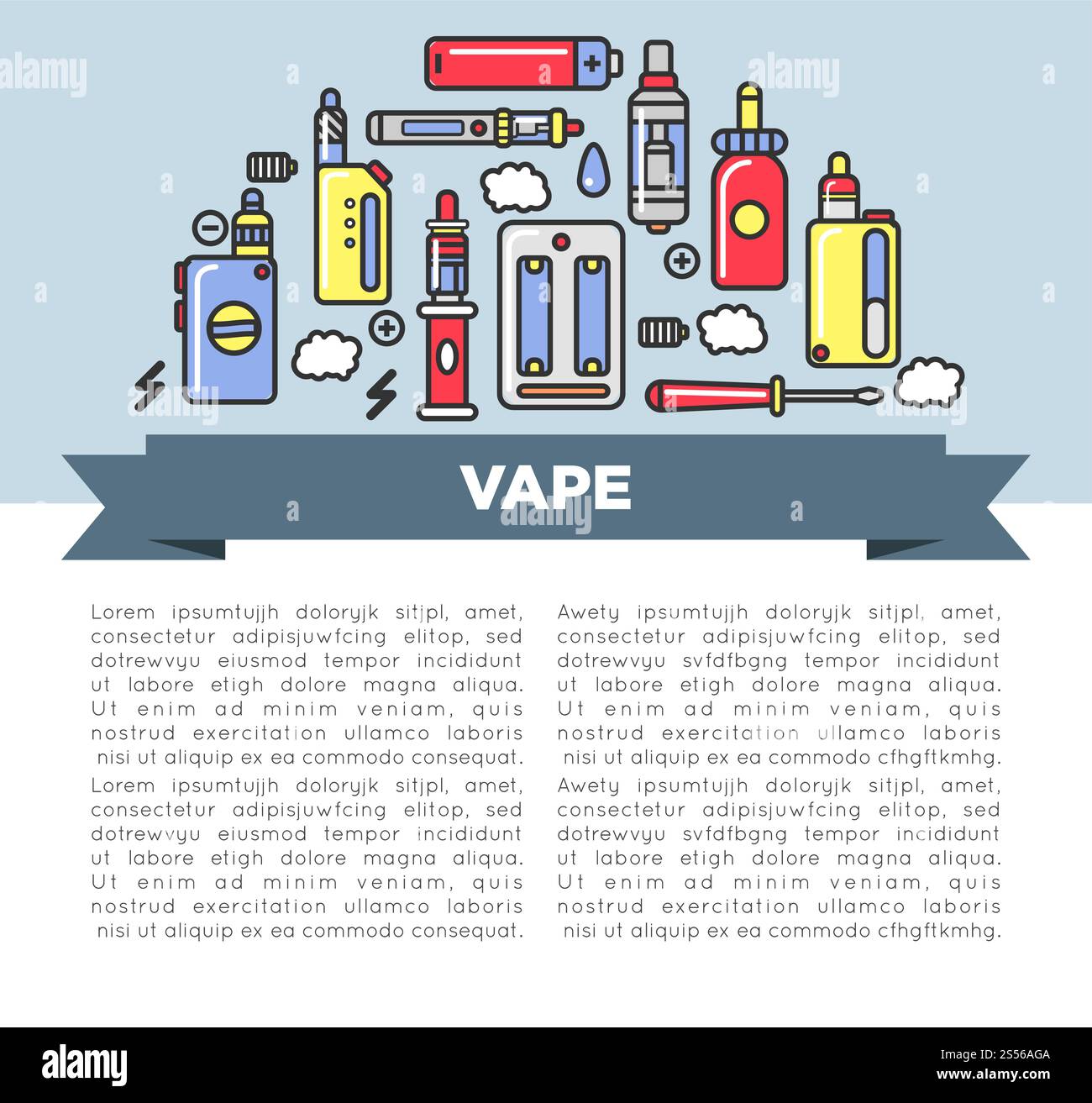 Vape zone Internet shop promotional poster with modern devices for ...