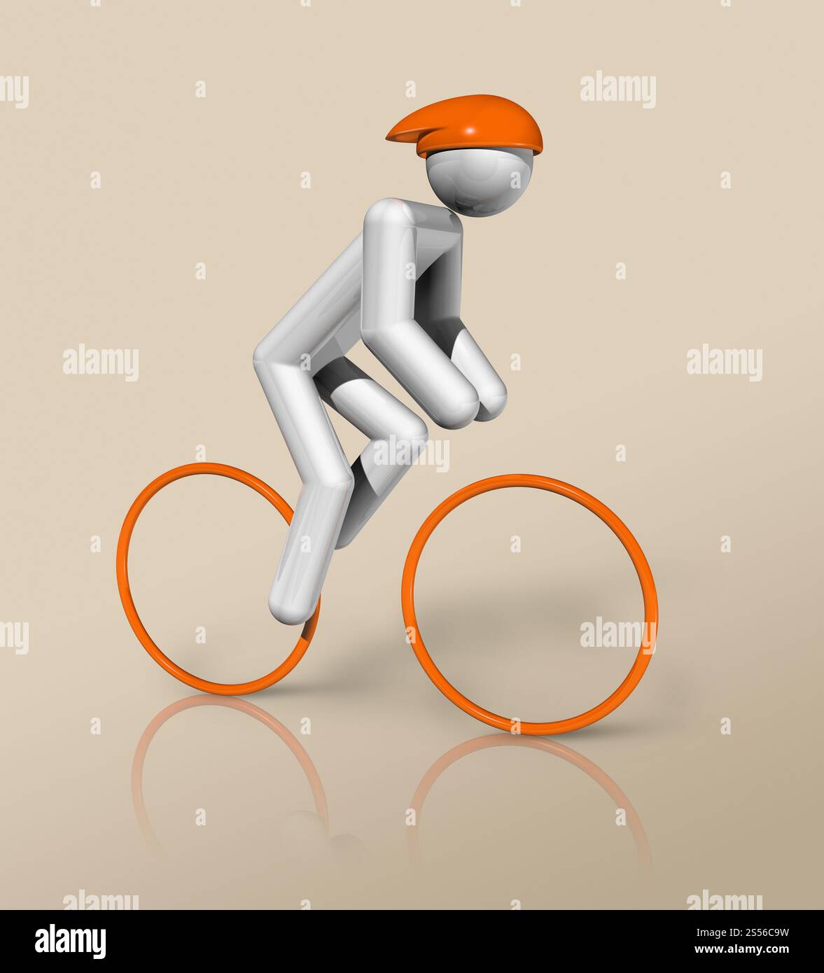 three dimensional cycling road symbol, olympic sports. Illustration ...