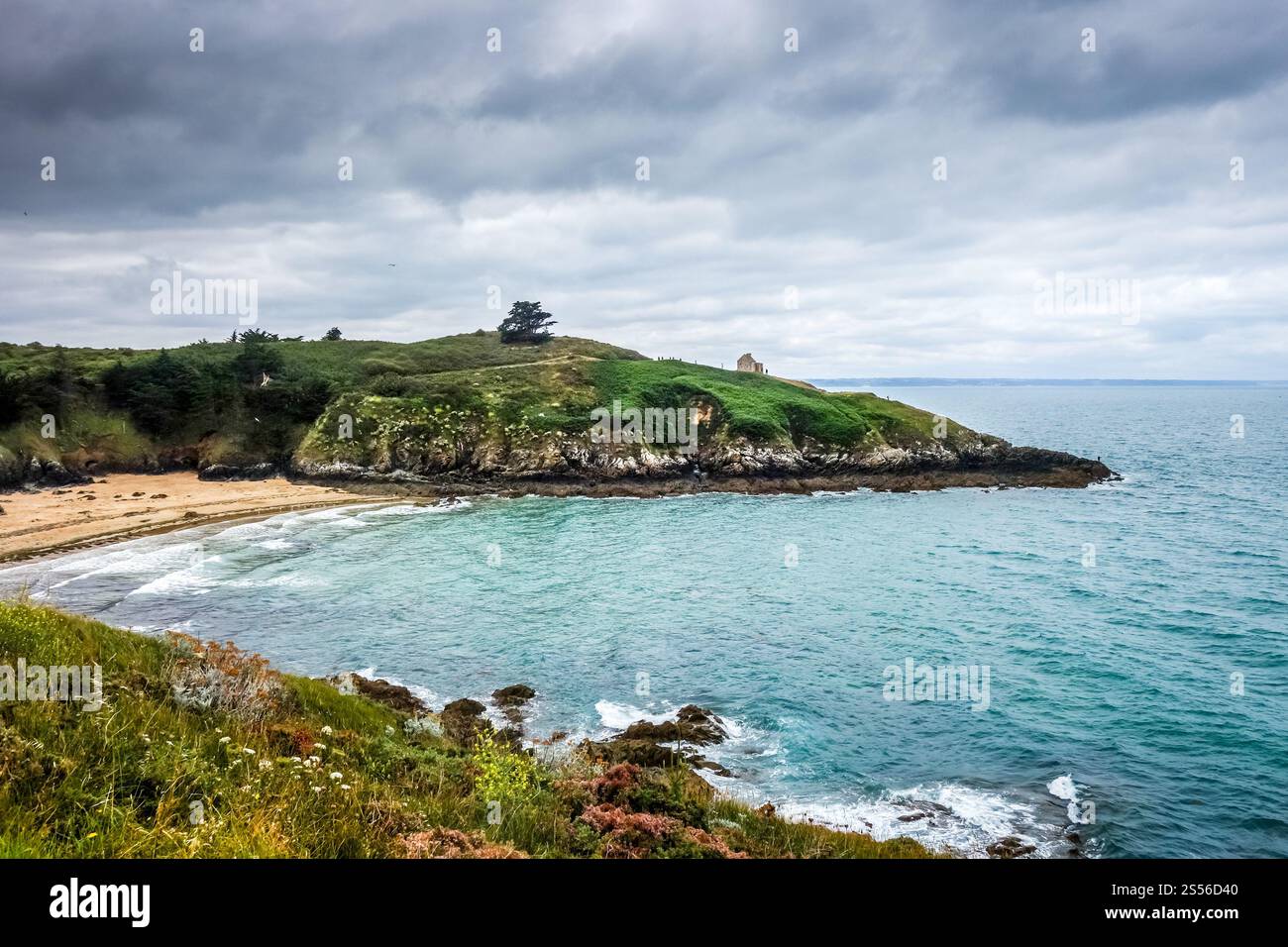 Cove and beach landscape in Pleneuf Val Andre, Brittany, France. Cove ...