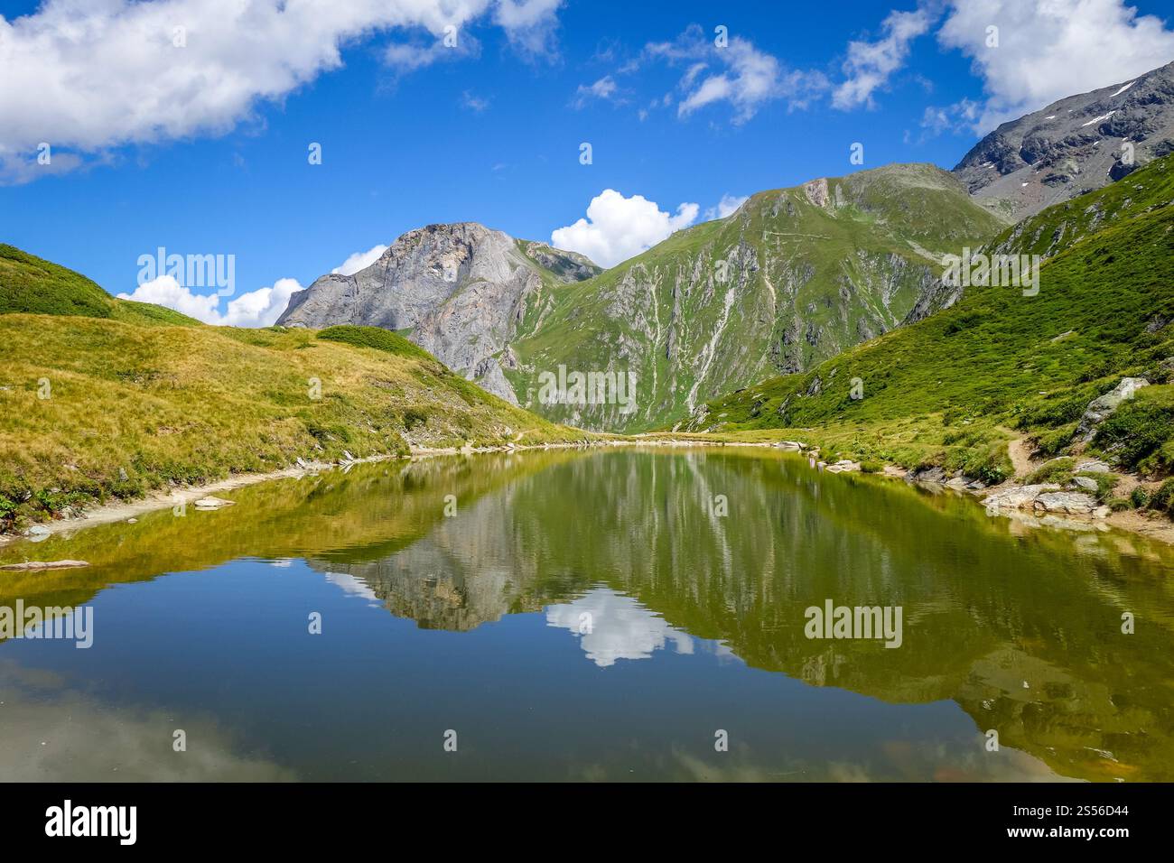 Lake of the nail, Lac du clou, in Pralognan mountains, french alps ...
