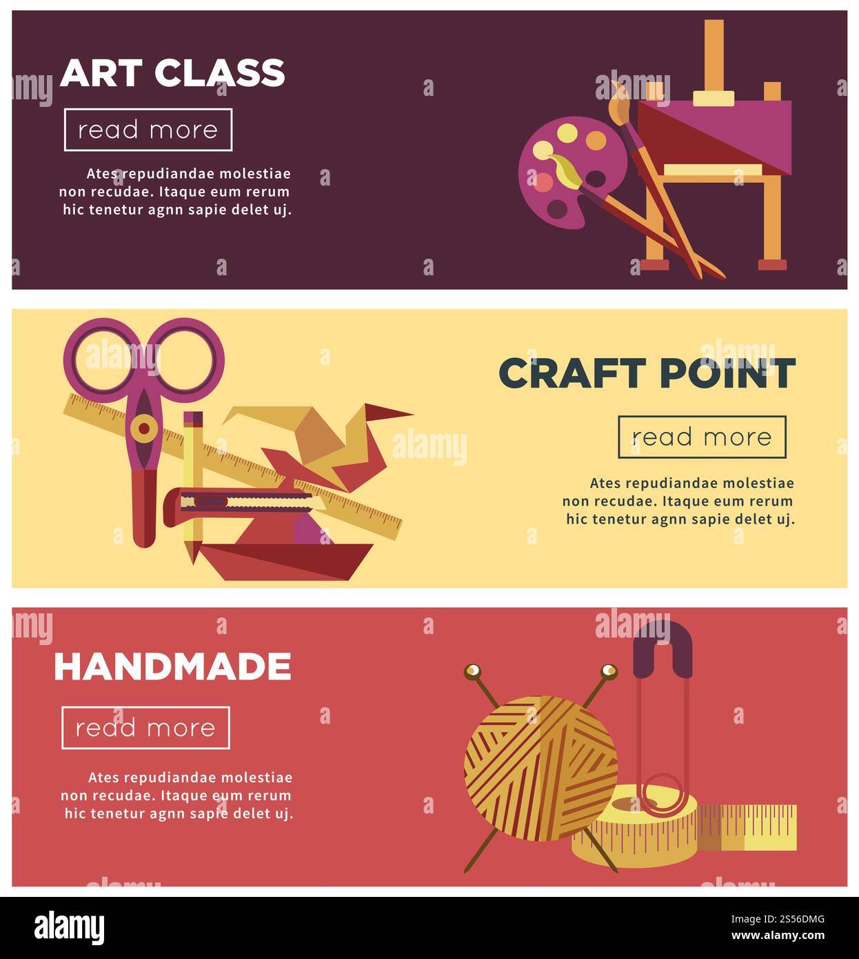 Art class, craft point and handmade projects Internet pages templates ...