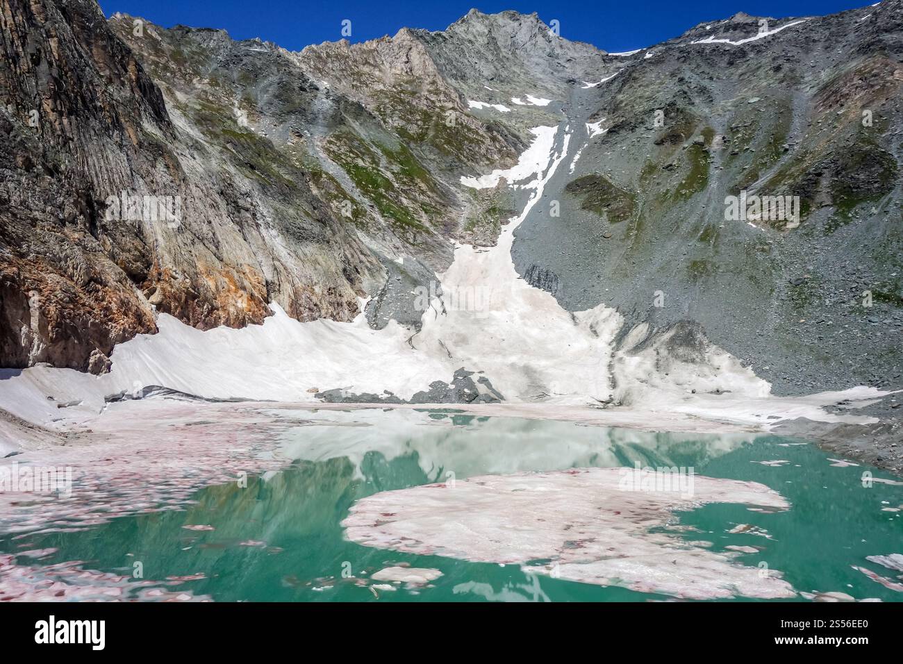 The Ice rink lake, Lac de la Patinoire in Vanoise national Park, Savoie ...