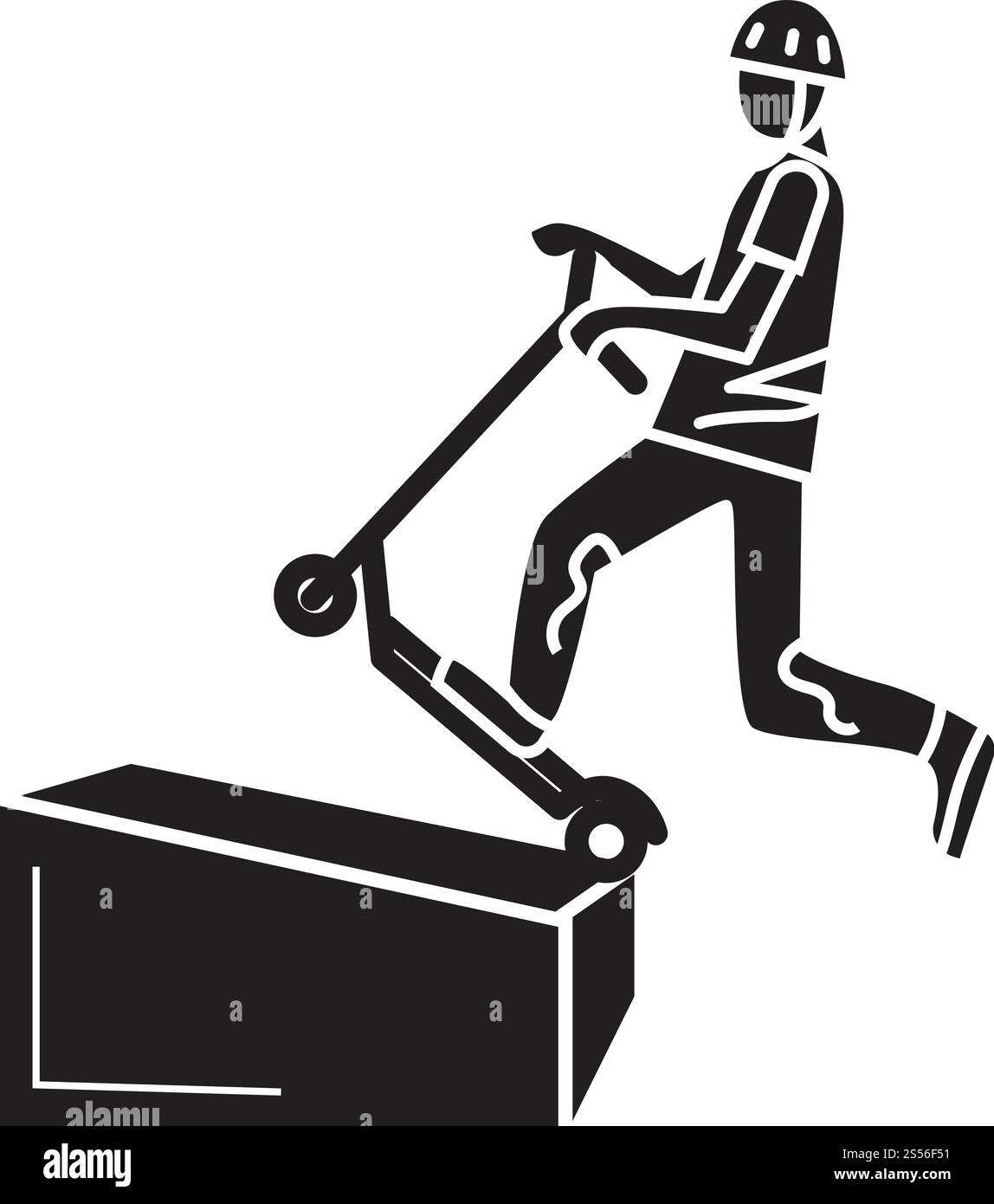 Boy on stunt scooter Stock Vector Images - Alamy