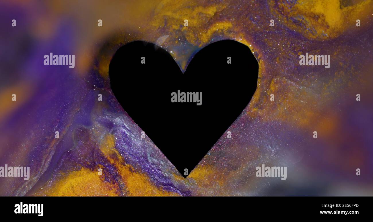 Sparkling flow. Romance overlay. Defocused blue yellow multicolor black ...