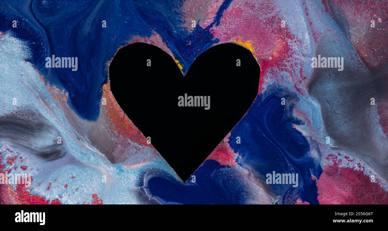 Love passion. Paint shape. Defocused blue pink color dark geometric ...