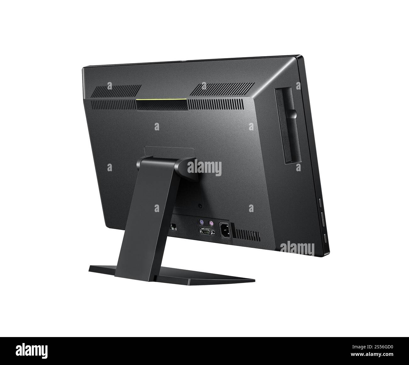 Monitor fro behind isolated on white background. Monitor fro behind ...