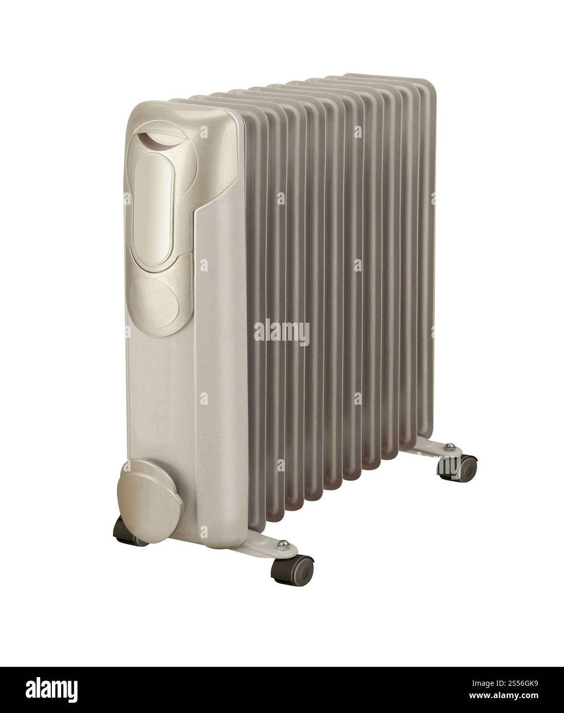 Electric oil heater isolated on white background. Electric oil heater ...