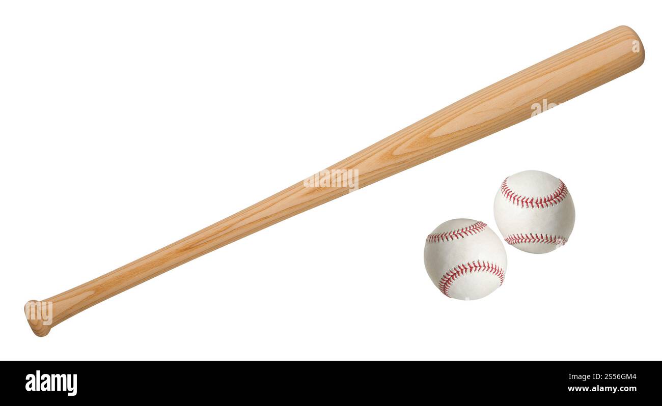 baseball ball and bat isolated on white background. baseball ball and ...