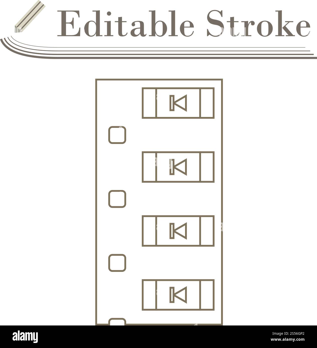 Diode Smd Component Tape Icon. Editable Stroke Simple Design. Vector ...