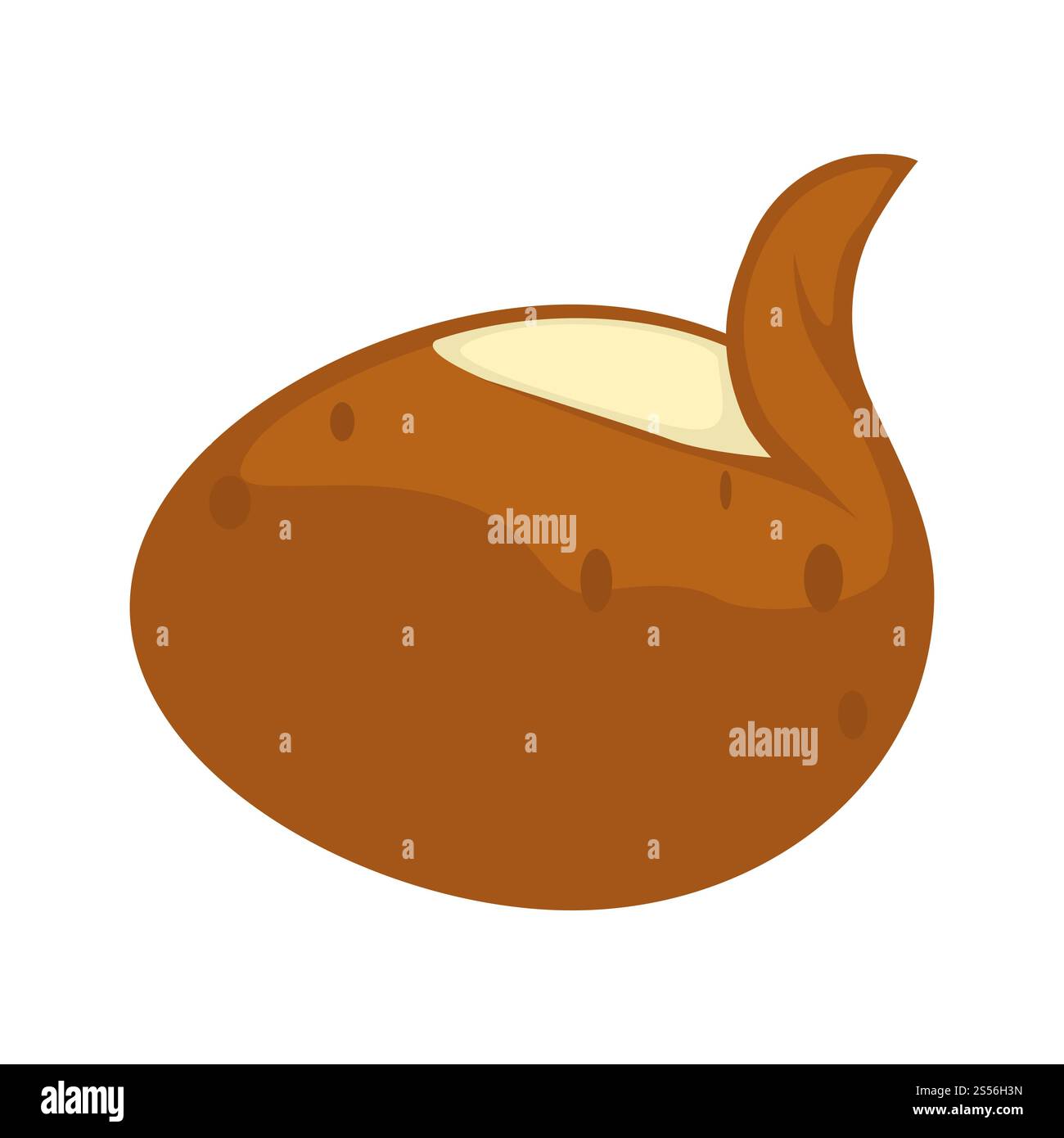 Potato vegetable vector flat isolated icon. Whole potato tuber in peel ...