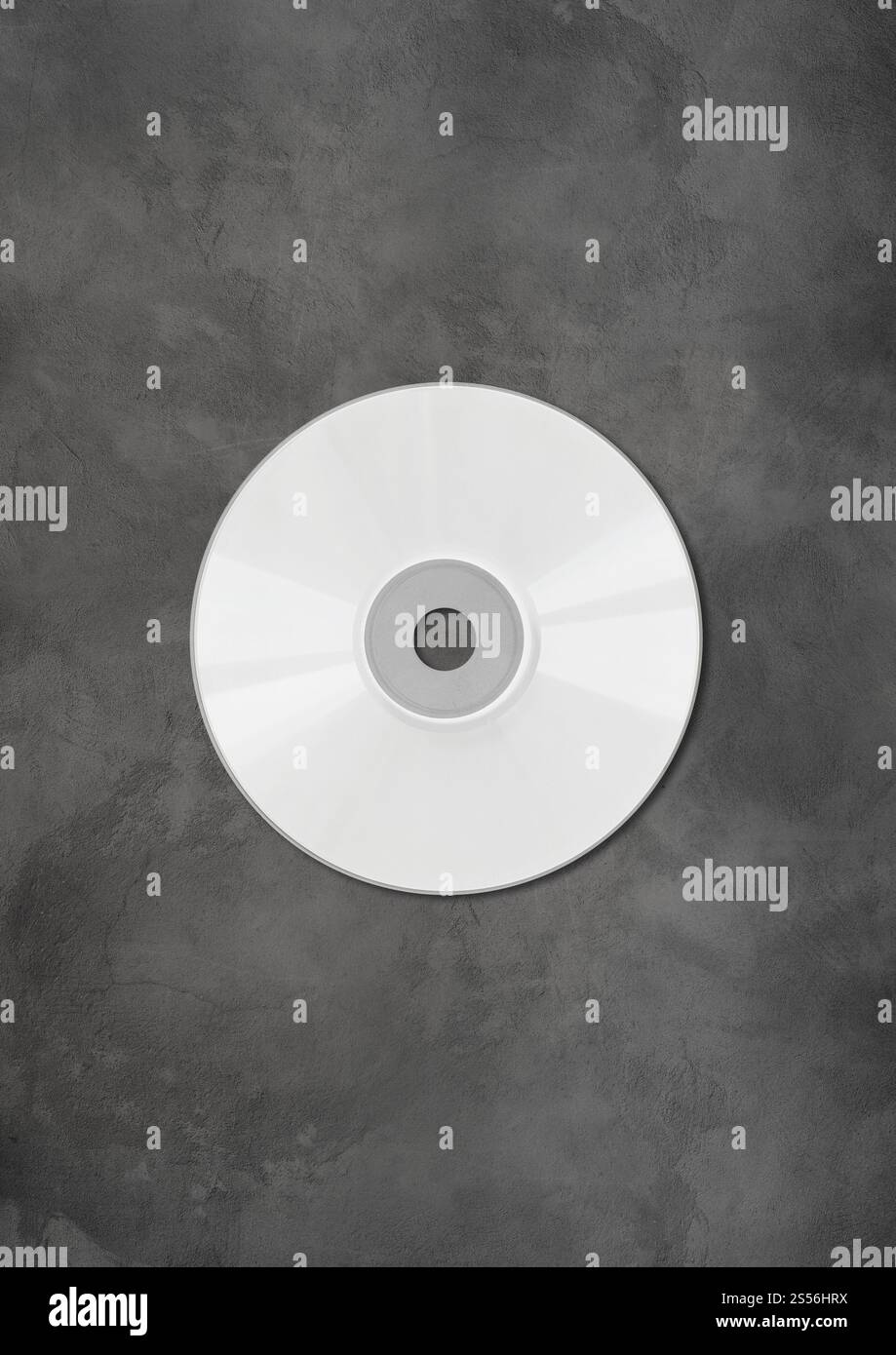 White CD - DVD label mockup template isolated on concrete background ...