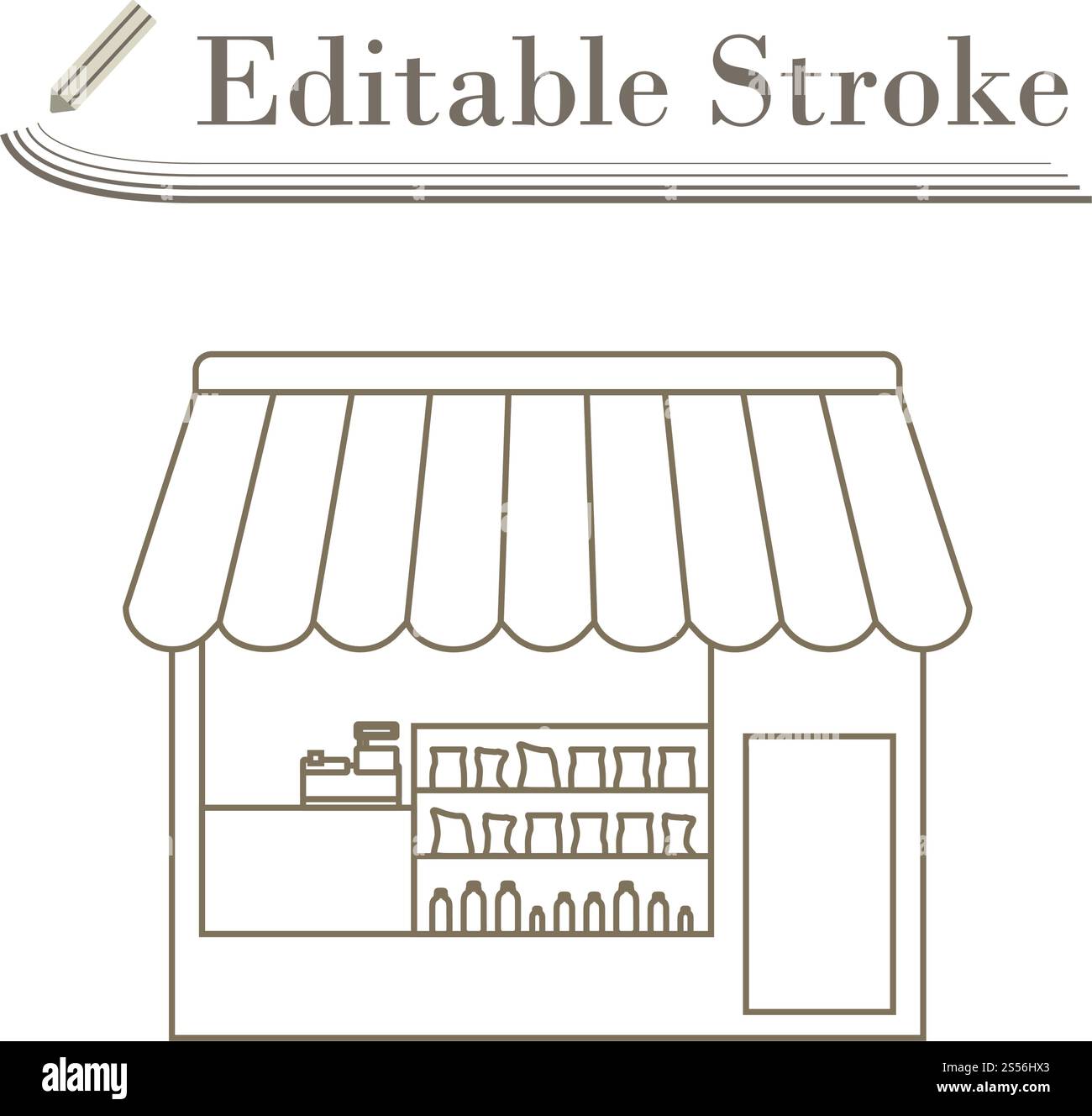 Tent Shop Icon. Editable Stroke Simple Design. Vector Illustration ...