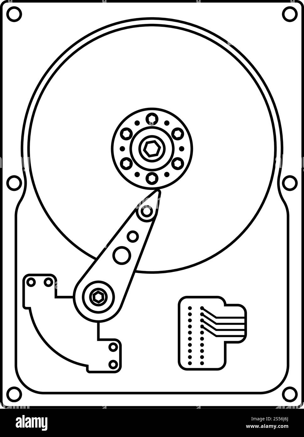 HDD Icon. Outline Simple Design With Editable Stroke. Vector ...