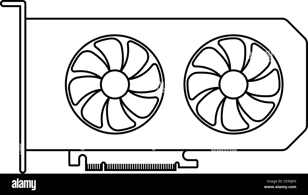 Gpu Icon Outline Simple Design With Editable Stroke Vector Illustration Stock Vector Image