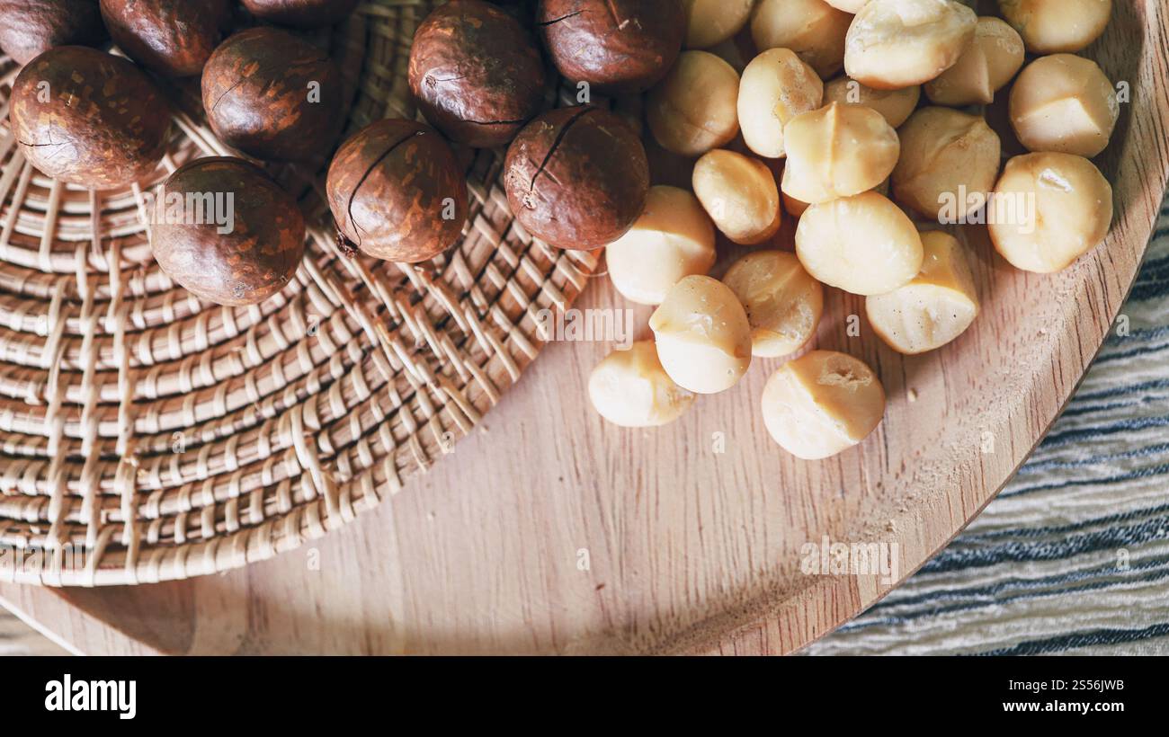 Organic Macadamia nut. macadamia nuts are cracked and baked to taste ...
