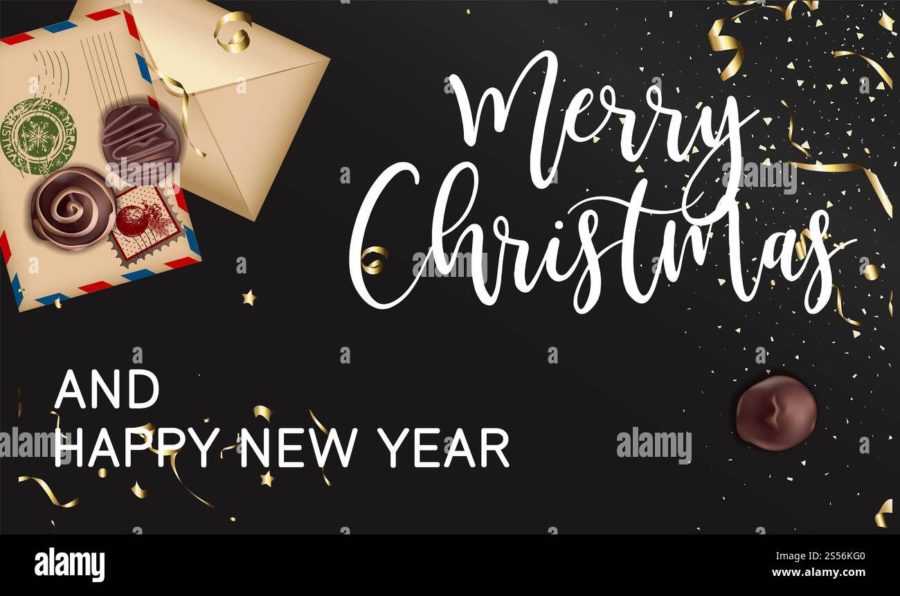 Celebrating winter holidays, merry christmas and happy new year ...