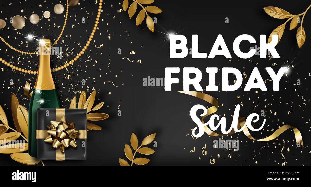 Promotional banner for black friday, website format. Shopping online on ...