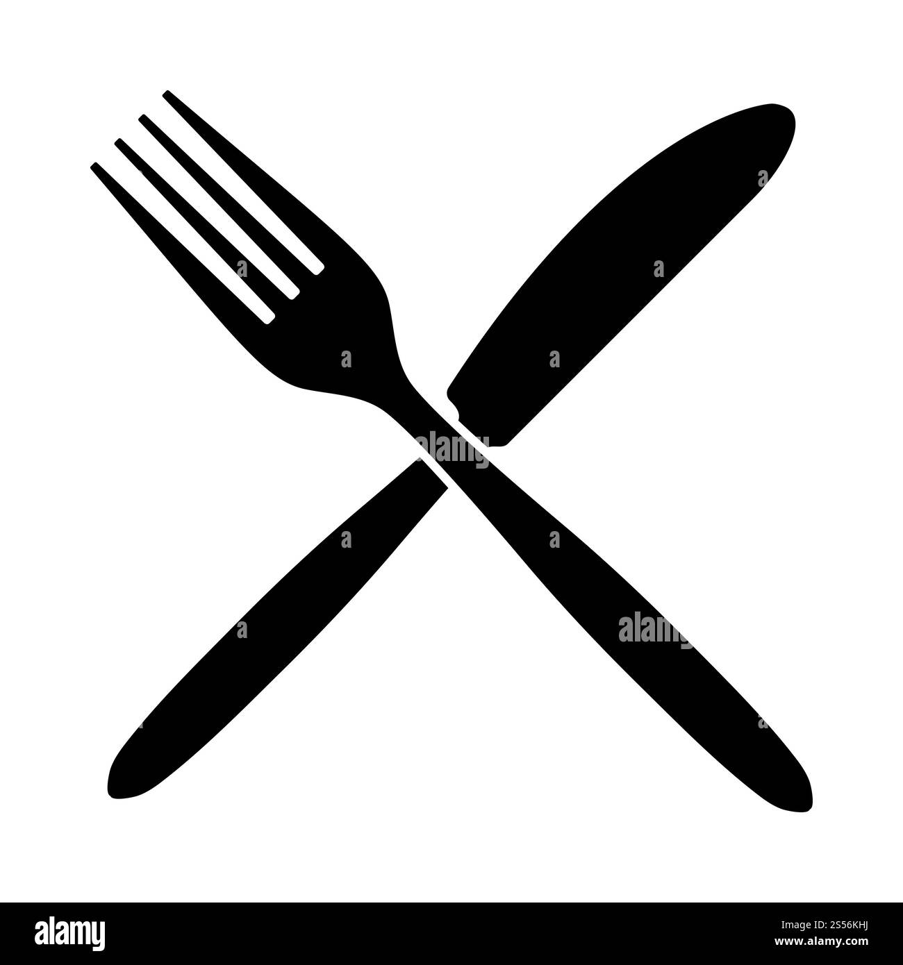 Fork And Knife Icon. Black Stencil Design. Vector Illustration Stock ...