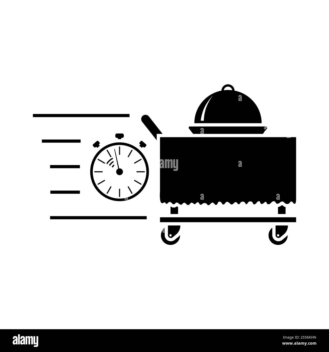 Fast Room Service Icon. Black Stencil Design. Vector Illustration Stock ...
