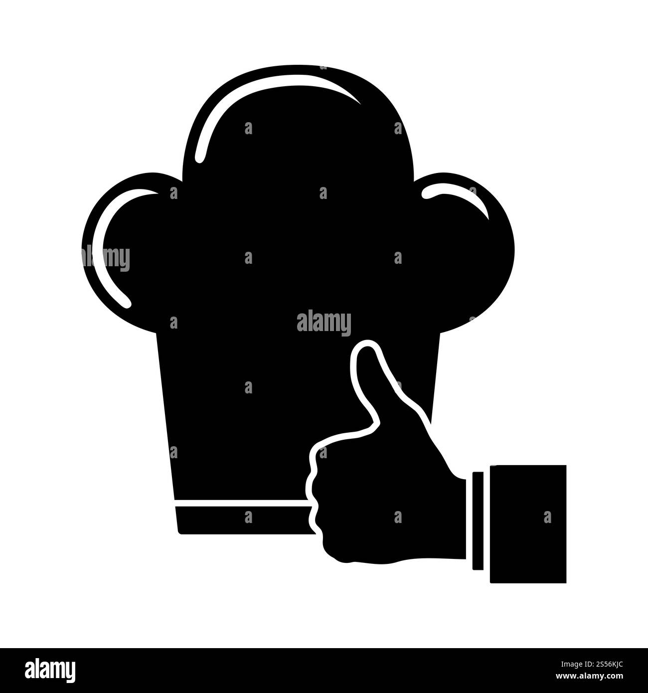 Thumb Up To Chef Icon. Black Stencil Design. Vector Illustration Stock ...