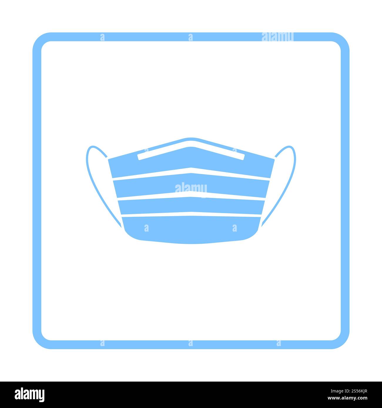 Medical Face Mask Icon. Blue Frame Design. Vector Illustration Stock ...