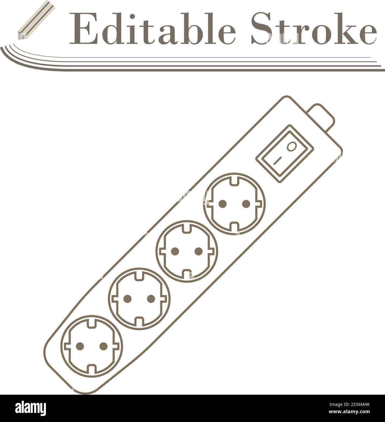 Electric Extension Icon. Editable Stroke Simple Design. Vector ...