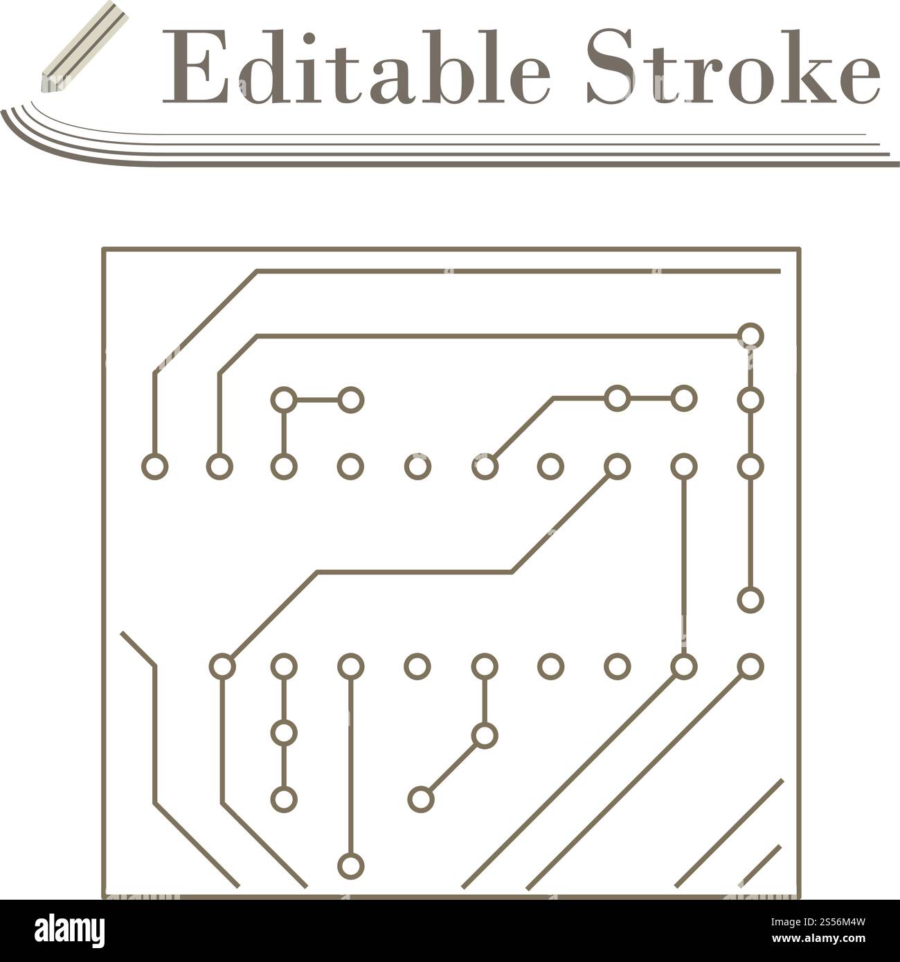 Circuit Board Icon. Editable Stroke Simple Design. Vector Illustration ...