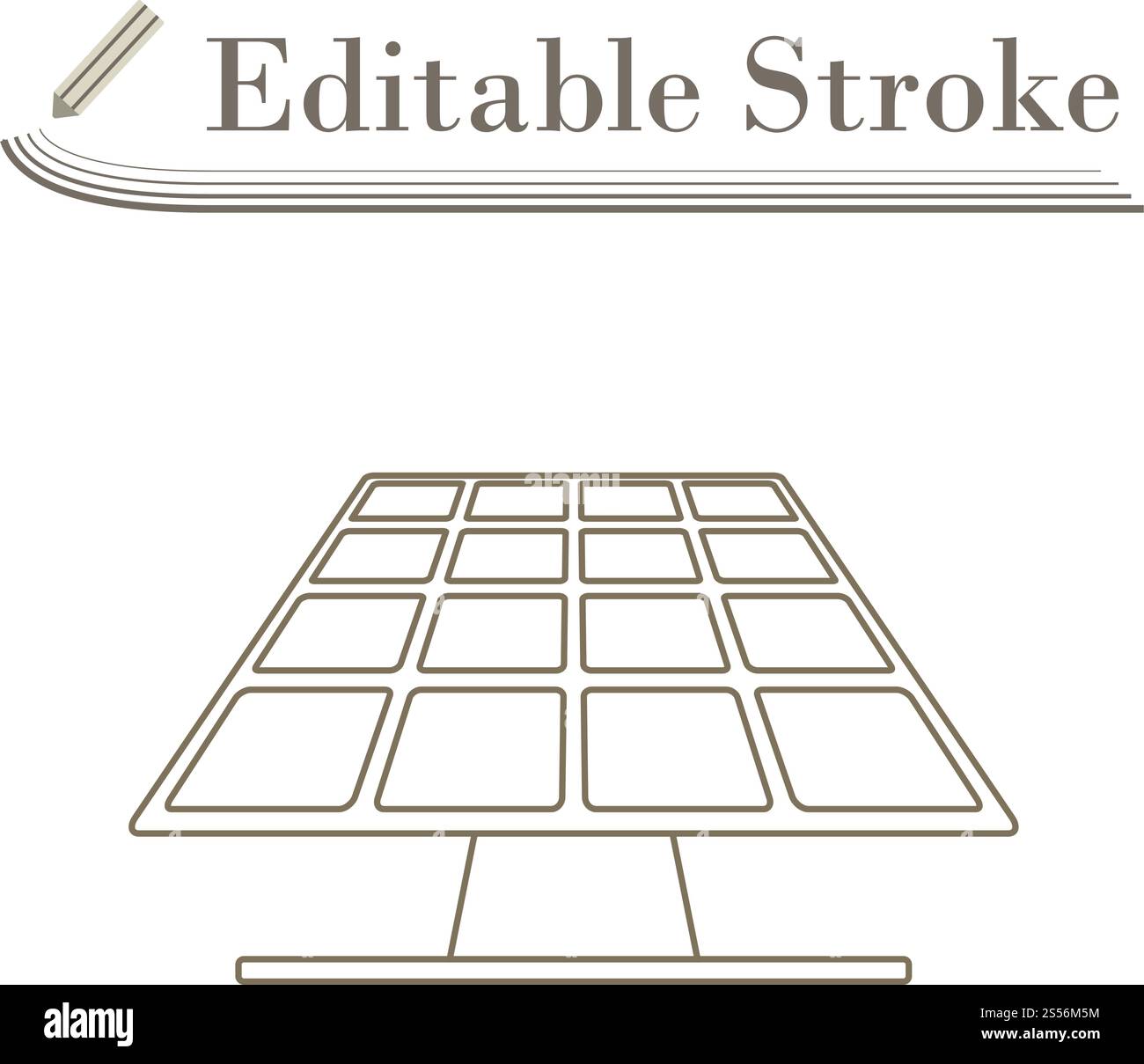 Solar Energy Panel Icon. Editable Stroke Simple Design. Vector ...