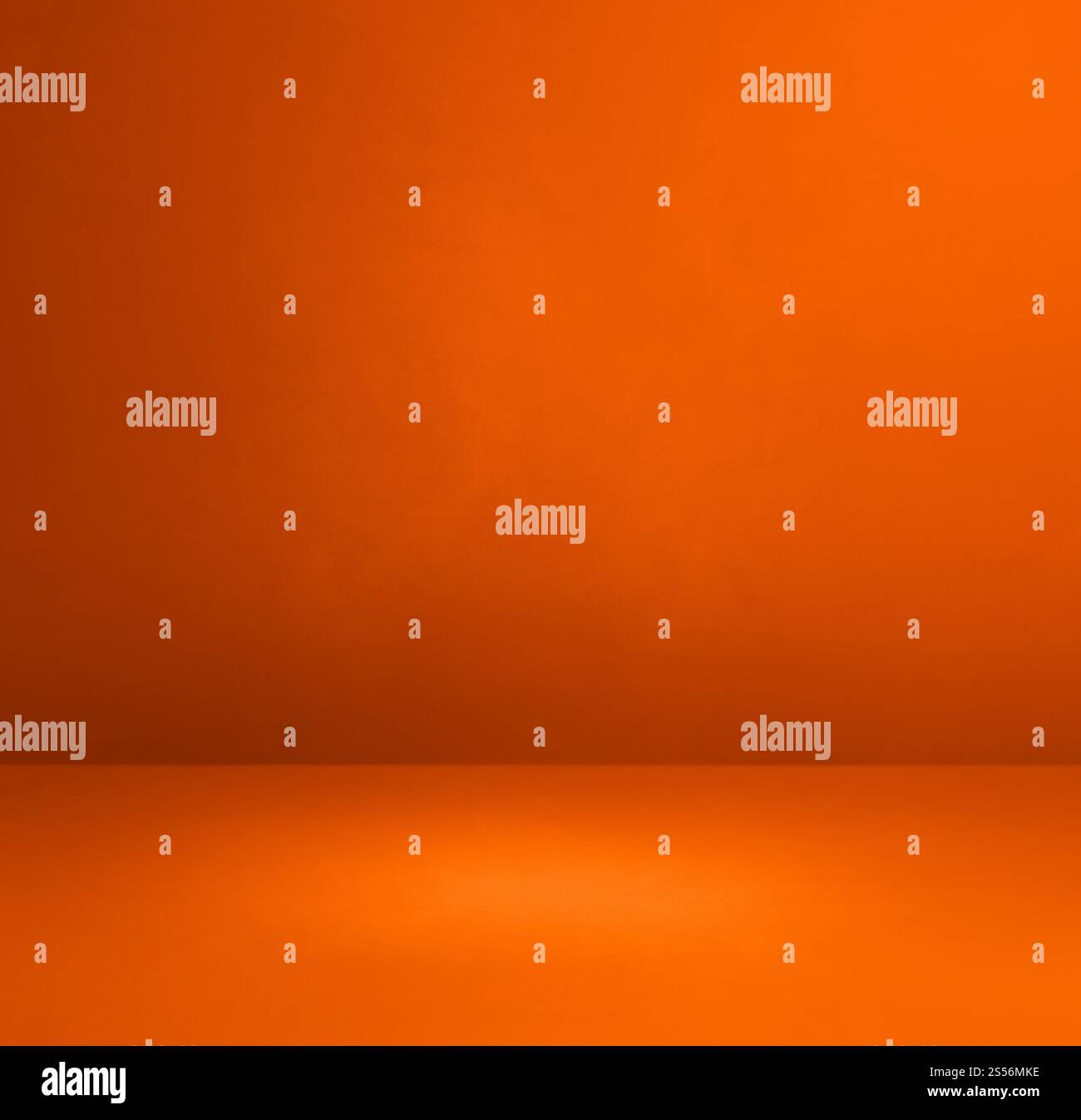 Orange concrete interior background. Empty template scene. Empty orange ...