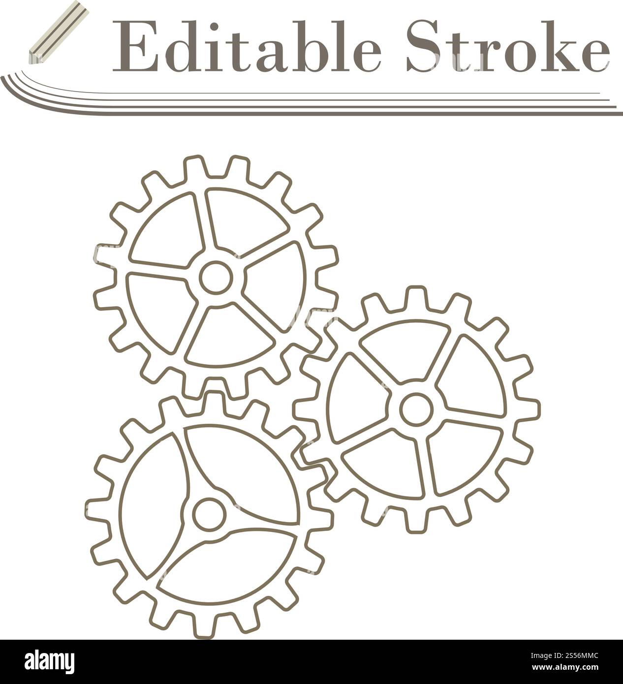 Gear Icon. Editable Stroke Simple Design. Vector Illustration Stock ...