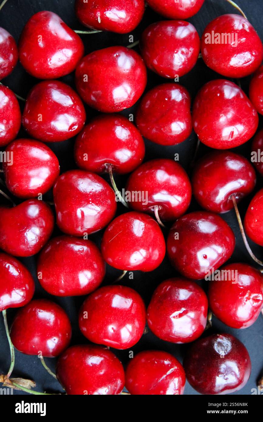 Bunch of organic fresh cherries. Background wallpaper. Fresh cherries ...
