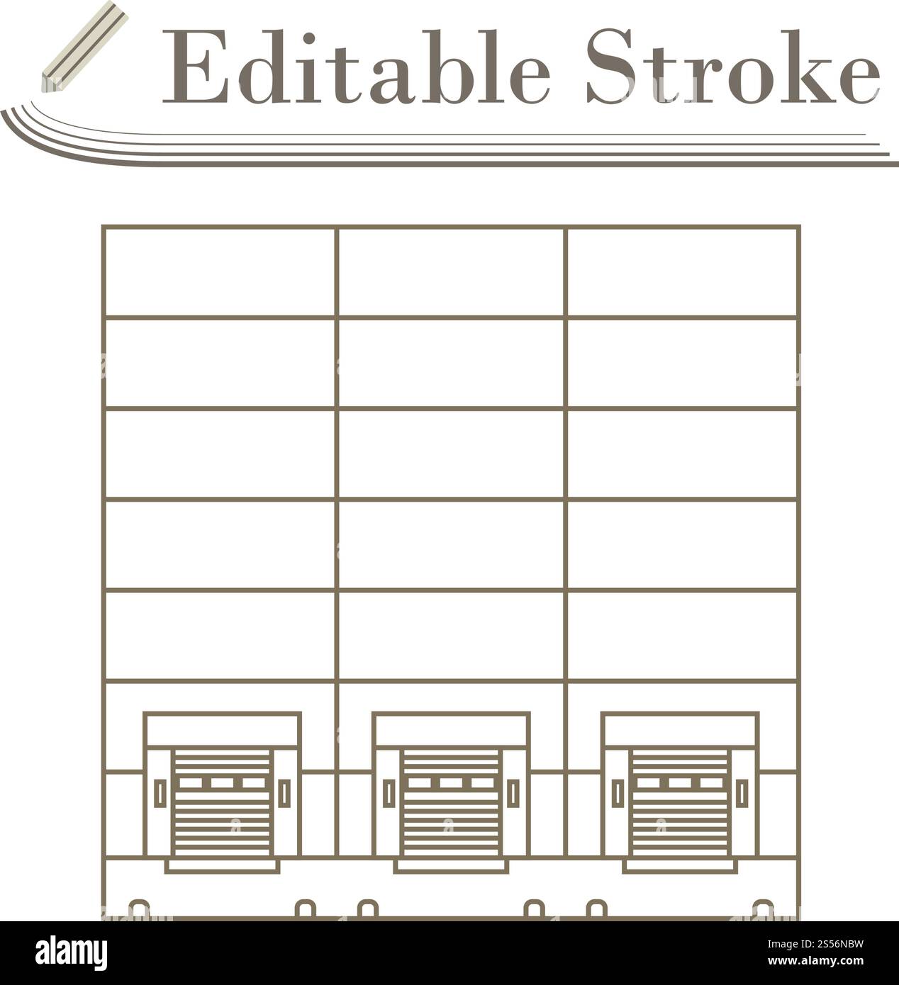 Warehouse Logistic Concept Icon. Editable Stroke Simple Design. Vector ...