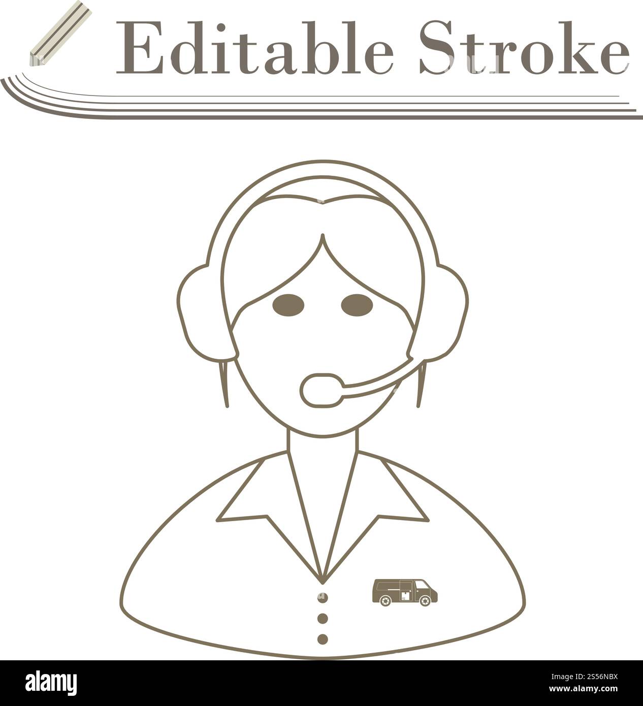 Logistic Dispatcher Consultant Icon. Editable Stroke Simple Design ...