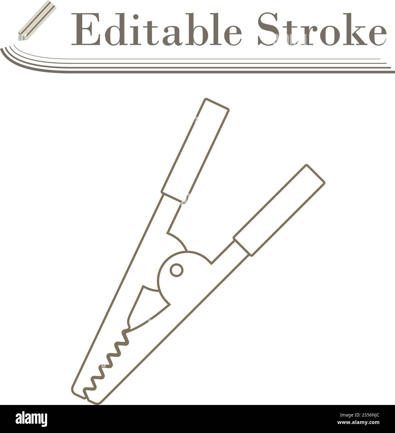 Crocodile Clip Icon. Editable Stroke Simple Design. Vector Illustration ...