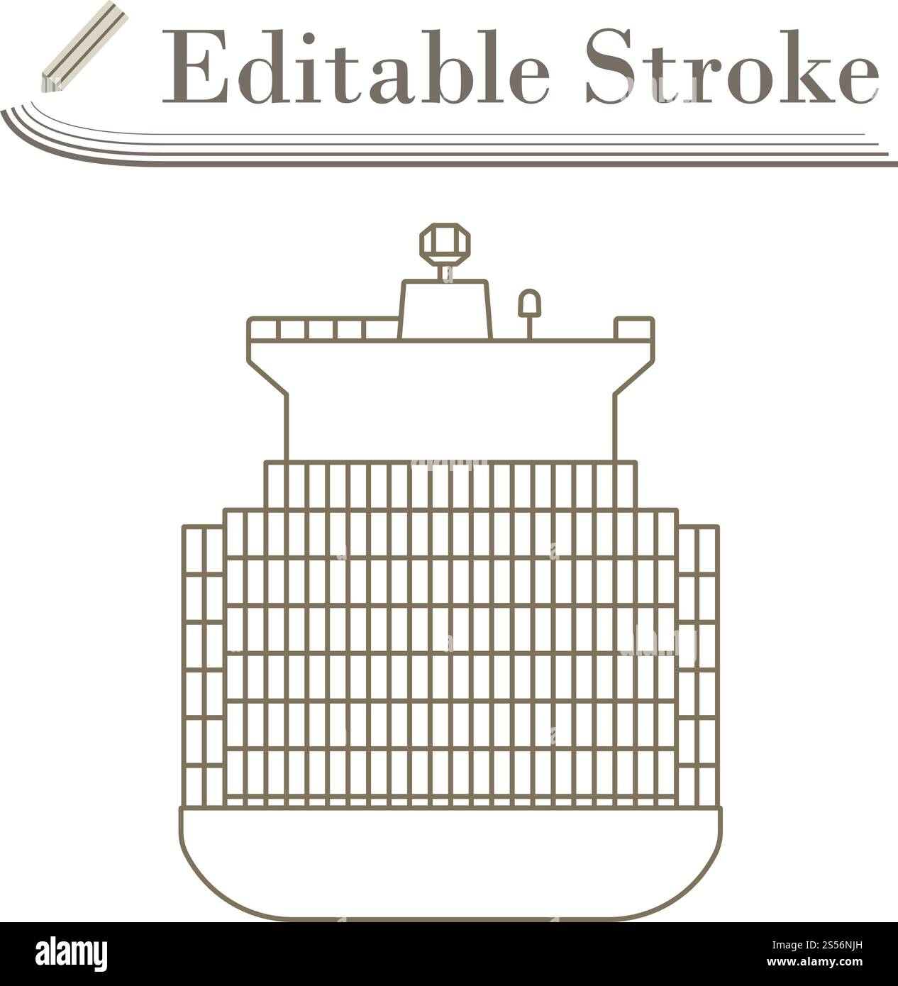 Container Ship Icon. Editable Stroke Simple Design. Vector Illustration ...