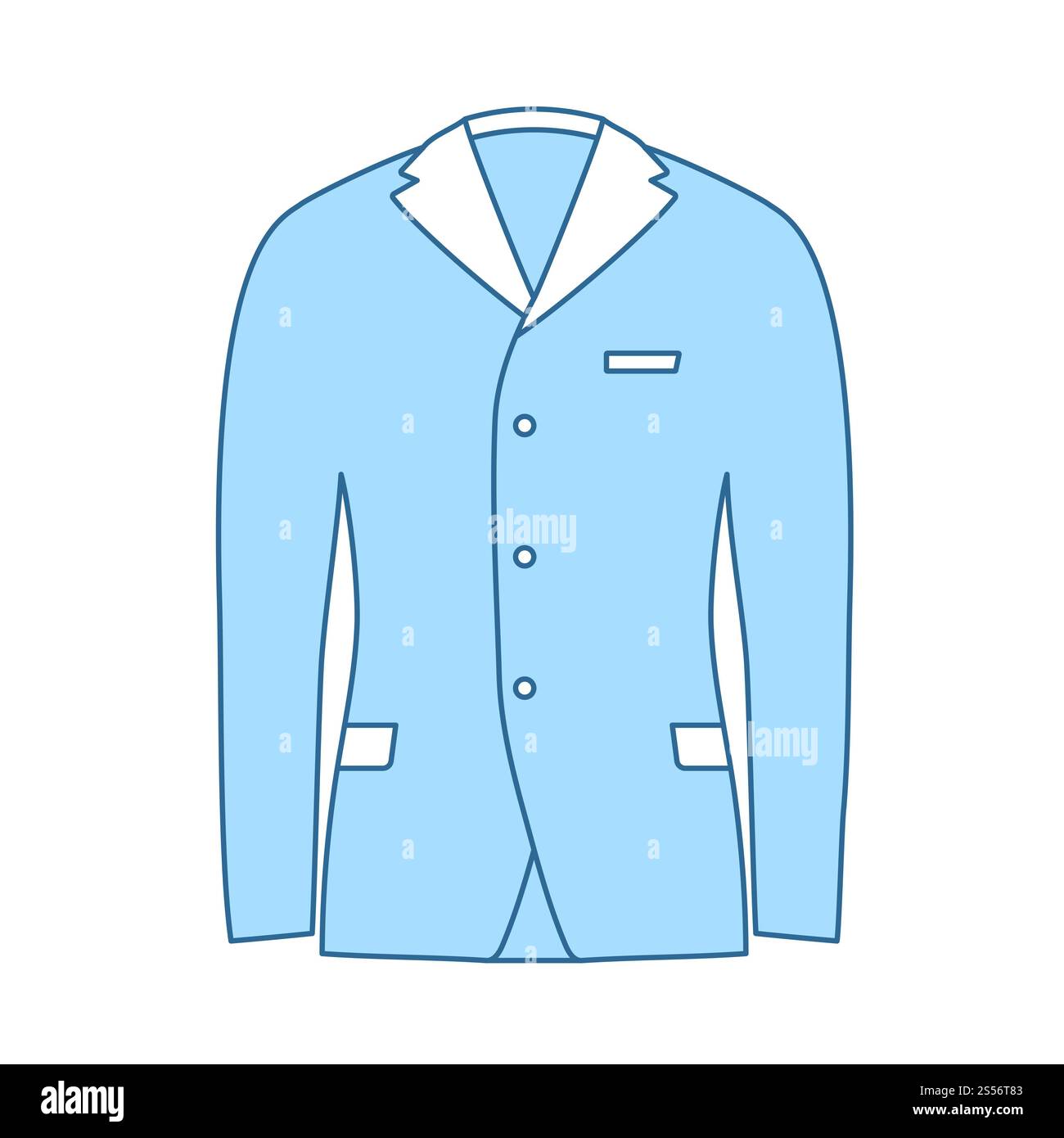 Business Suit Icon. Thin Editable Line With Blue Fill Design. Vector ...