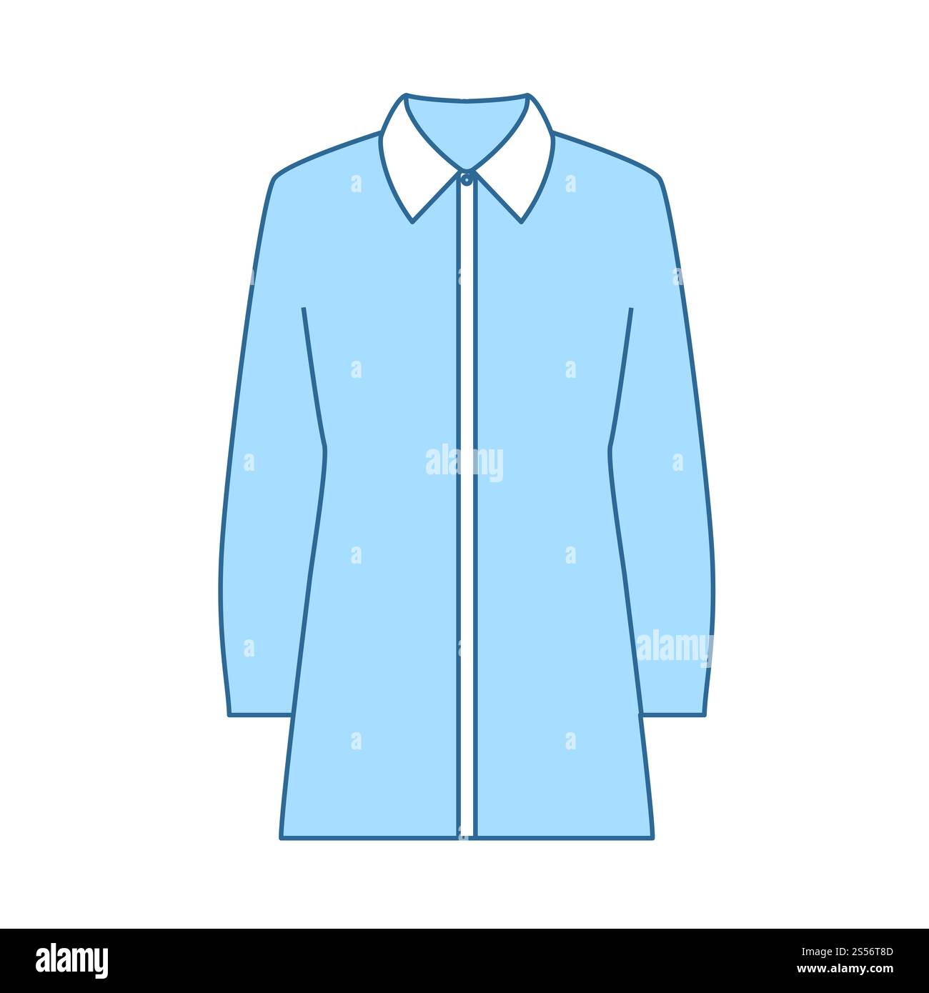 Business Blouse Icon. Thin Editable Line With Blue Fill Design. Vector ...